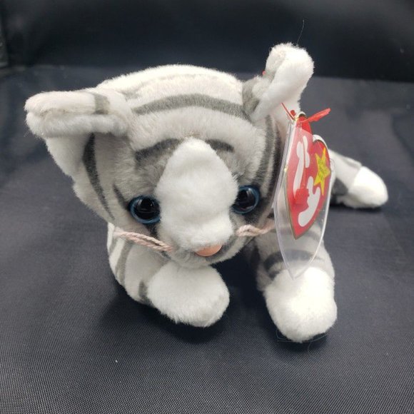Toys | Ty Beanie Baby Babies Prance The Kitty Cat Grey And Dark Gray ...